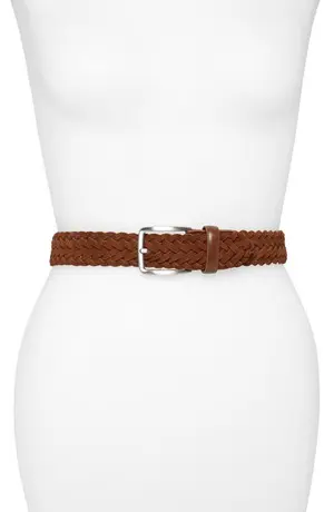 Nordstrom Braided Leather Belt - Cognac