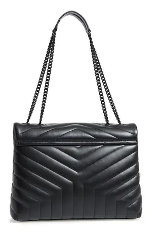 Saint Laurent Loulou Matelassé Leather Shoulder Bag - Noir