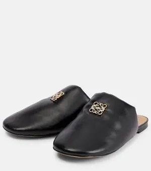 Loewe Anagram Leather Slippers