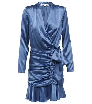 Veronica Beard Agatha Silk-blend Satin Wrap Dress