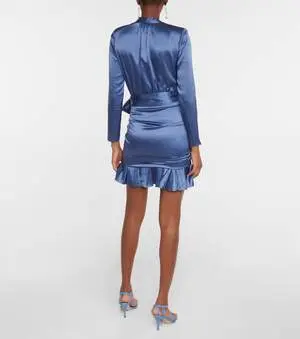 Veronica Beard Agatha Silk-blend Satin Wrap Dress