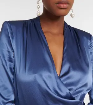 Veronica Beard Agatha Silk-blend Satin Wrap Dress