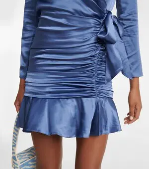 Veronica Beard Agatha Silk-blend Satin Wrap Dress