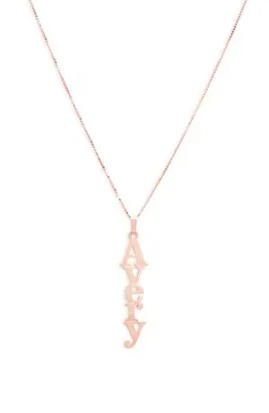 MELANIE MARIE Personalized Nameplate Pendant Necklace - Rose Gold Plated