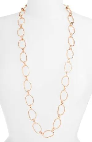 KARINE SULTAN Long Chain Necklace - Rose Gold