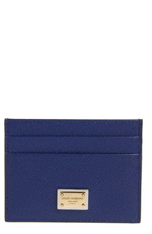 Dolce & Gabbana Dg Placard Calfskin Card Holder 80648 Blue