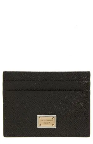Dolce & Gabbana Dg Placard Calfskin Card Holder - Black