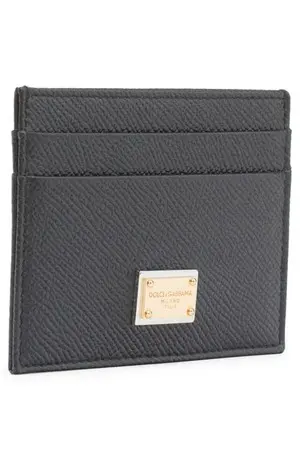Dolce & Gabbana Dg Placard Calfskin Card Holder - Black