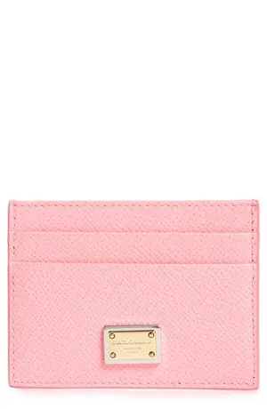 Dolce & Gabbana Dg Placard Calfskin Card Holder Ciclamino