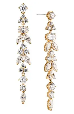 Nadri Prima Linear Drop Earrings - Gold