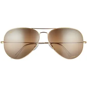 Ray-ban Ray-Ban 62mm Polarized Oversized Aviator Sunglasses Gold