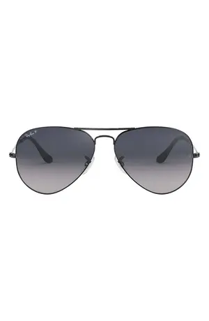 Ray-ban Ray-Ban 62mm Polarized Oversized Aviator Sunglasses Gunmetal