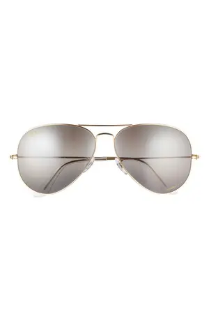 Ray-ban Ray-Ban 62mm Polarized Oversized Aviator Sunglasses Yellow