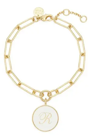 BROOK & YORK Brook And York Callie Initial Enamel Pendant Bracelet Gold R