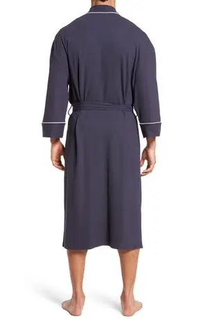Majestic International Waffle Knit Robe - Navy