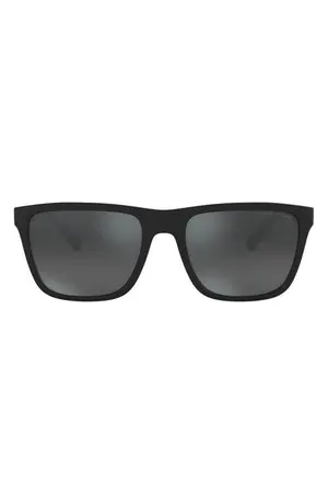 Emporio Armani Emporio Armani 57mm Square Sunglasses Matte Black