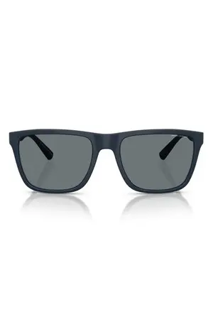 Emporio Armani 57mm Square Sunglasses - Matte Navy Blue/dark Blue