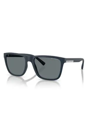 Emporio Armani 57mm Square Sunglasses - Matte Navy Blue/dark Blue