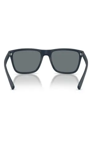 Emporio Armani 57mm Square Sunglasses - Matte Navy Blue/dark Blue