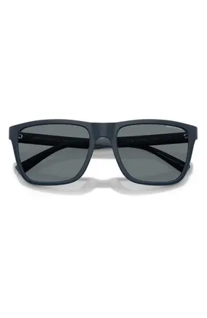 Emporio Armani 57mm Square Sunglasses - Matte Navy Blue/dark Blue