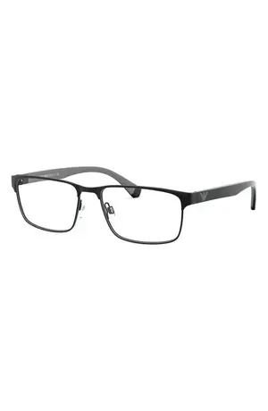 Emporio Armani 54mm Rectangular Eyeglasses - Matte Bl