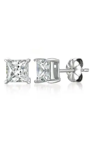 CRISLU Cubic Zirconia Stud Earrings - Platinum