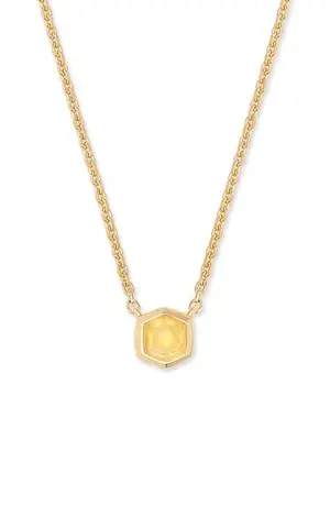 Kendra Scott Davie Pendant Necklace - Light Citrine