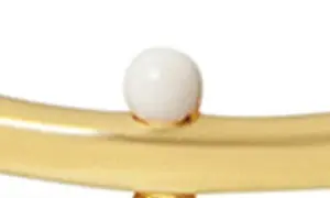 Argento Vivo Beaded Band Ring - Gold/white