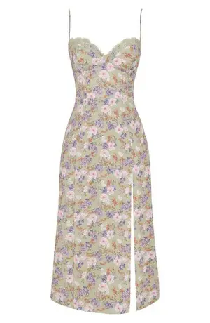 House Of Cb Corset Crepe Midi Sundress