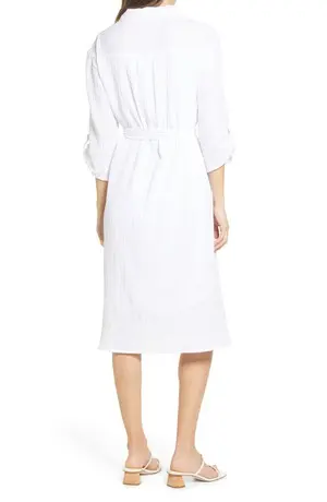 Fraiche By J Textured Midi Shirtdress