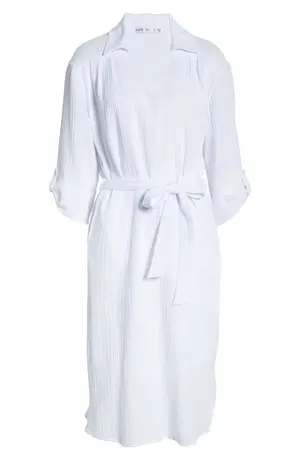 Fraiche By J Textured Midi Shirtdress