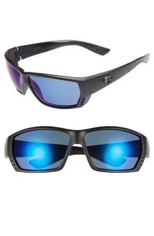 COSTA DEL MAR Tuna Alley Polarized Sunglasses - Blackout/ Blue Mirror