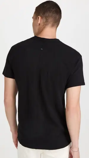 Rag & Bone Classic Short Sleeve Henley - Jet Black