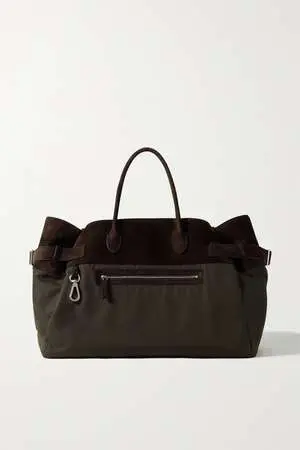 THE ROW Margaux 17 Inside Out Buckled Suede-trimmed Canvas Tote