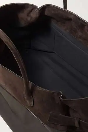 THE ROW Margaux 17 Inside Out Buckled Suede-trimmed Canvas Tote
