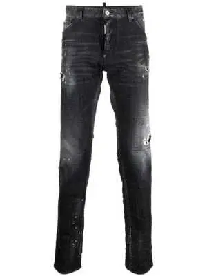 Dsquared2 DSQUARED2 Faded Distressed Slim-Fit Jeans 900 Black