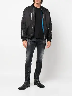 Dsquared2 Faded Distressed Slim-fit Jeans - Black