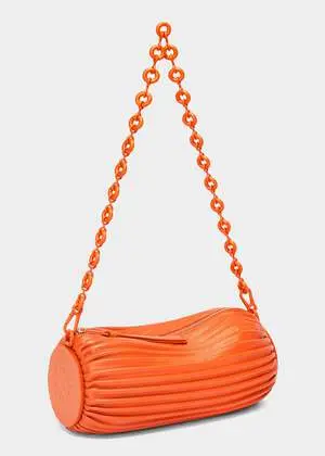 Loewe Bracelet Pleated Pouch Clutch Bag - Orange