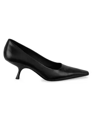 THE ROW Women's Leather Kitten-Heel Pumps - Cipria  - Black