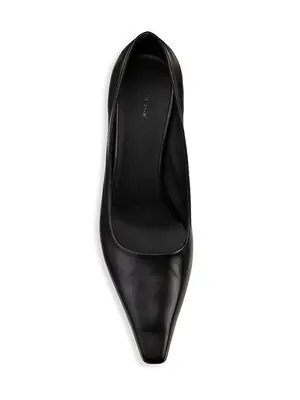 THE ROW Leather Kitten-heel Pumps