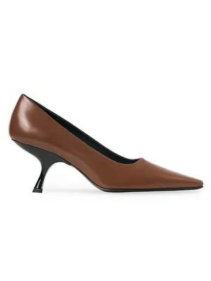 THE ROW - Women's Leather Kitten-Heel Pumps - Cipria 