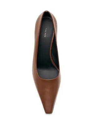 THE ROW - Women's Leather Kitten-Heel Pumps - Cipria 