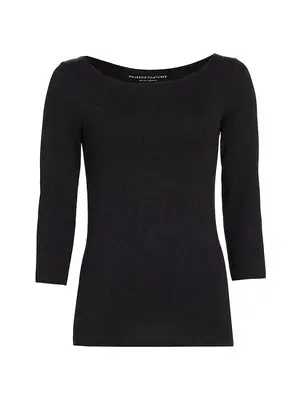 Majestic Filatures Merrow Soft Touch Boatneck Top Aubergine