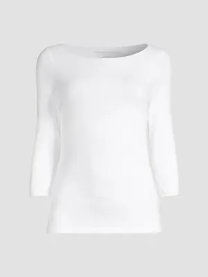 Majestic Filatures Merrow Soft Touch Boatneck Top - Blanc