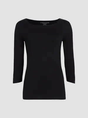 Majestic Filatures Merrow Soft Touch Boatneck Top - Noir