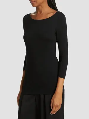 Majestic Filatures Merrow Soft Touch Boatneck Top - Noir