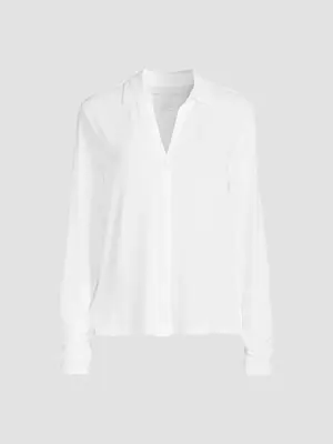 Majestic Filatures Soft Touch Button-up Shirt Blanc