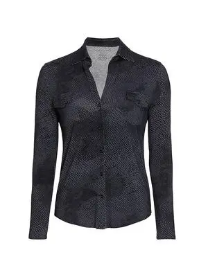 Majestic Filatures Soft Touch Button-up Shirt Carbone