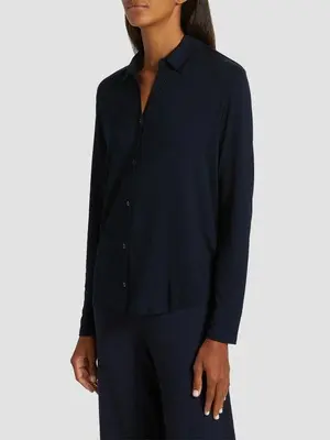 Majestic Filatures Soft Touch Button-up Shirt - Noir