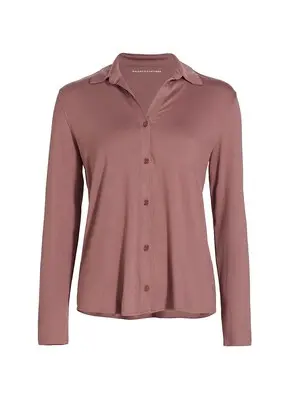 Majestic Filatures Soft Touch Button-up Shirt Taupe